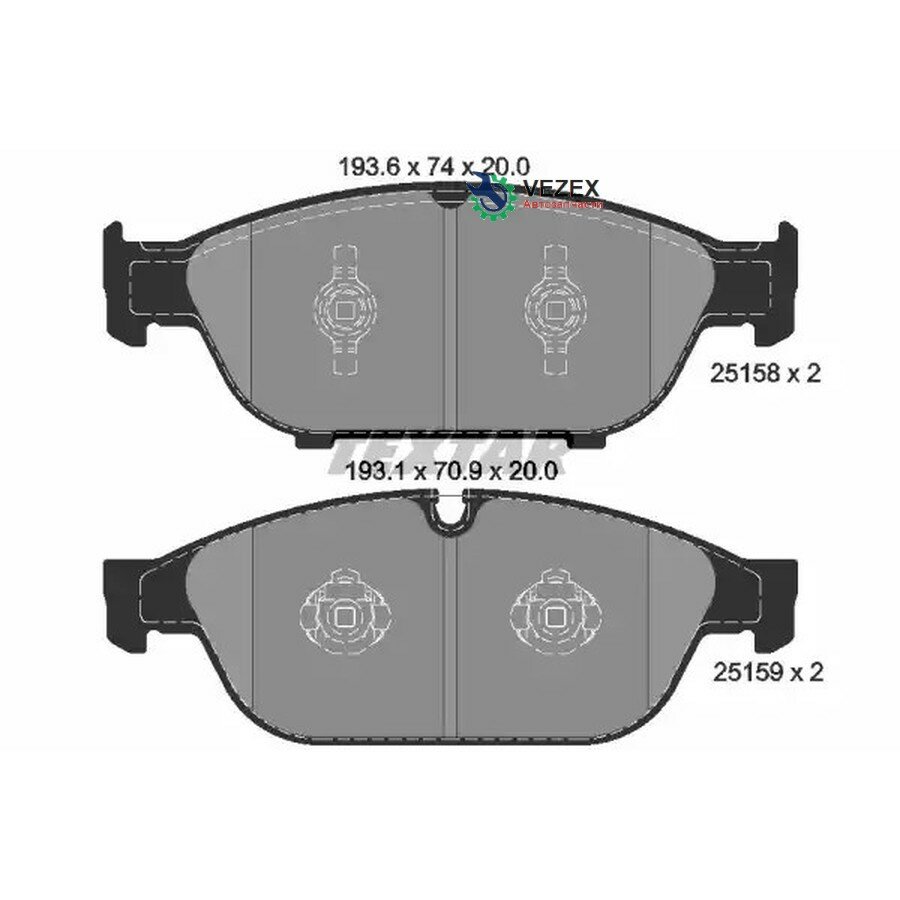 TEXTAR 2515802 Колодки тормозные передние