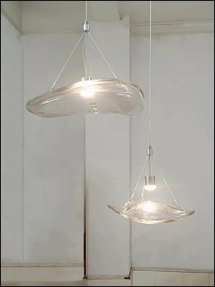 Люстра, LED, 24 Вт, современный светодиодный светильник со стеклянным плафоном для гостиной, спальни и ресторана — фото 1