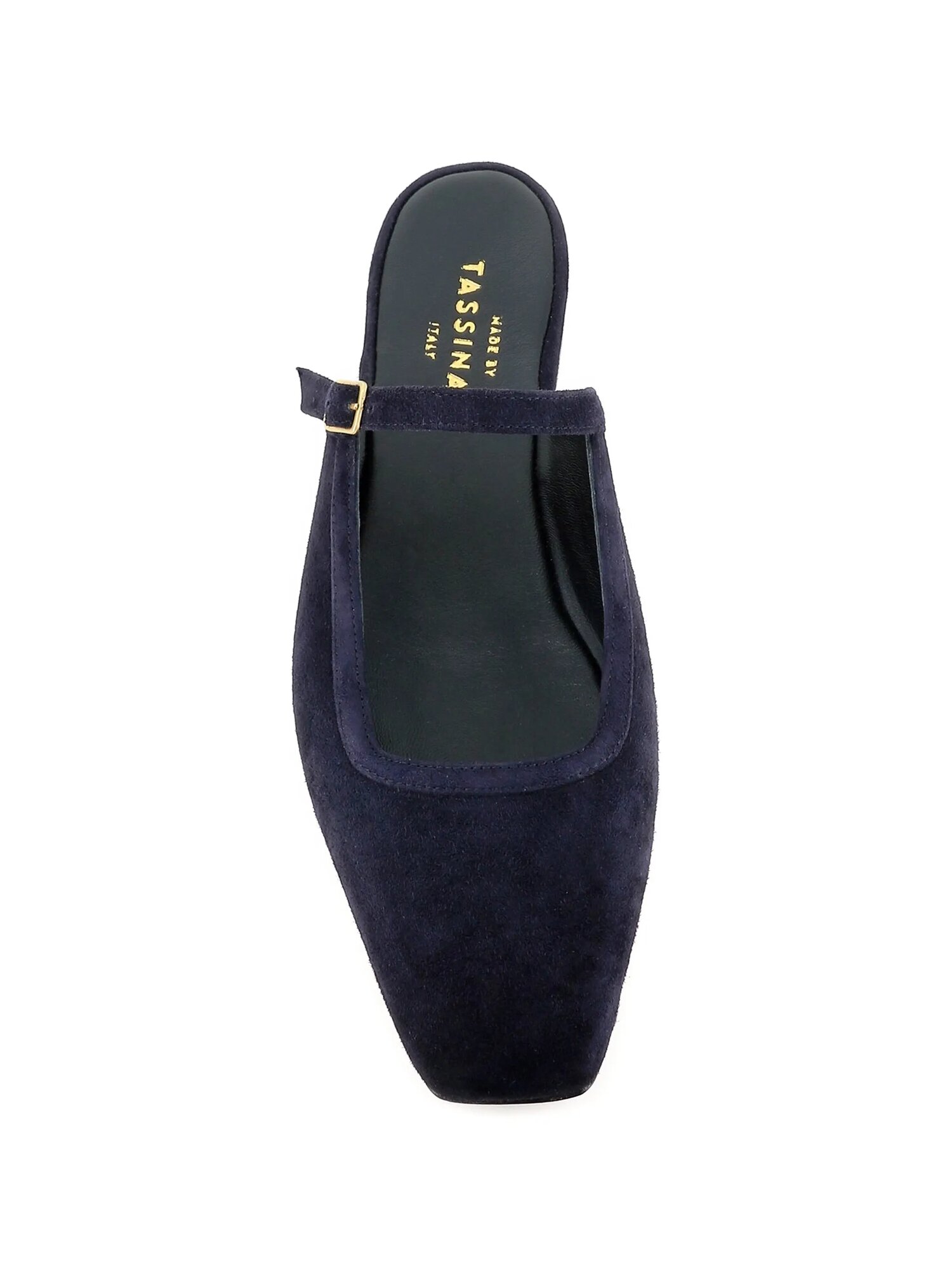 Мюли TASSINARI Buckle-strap suede mules, размер 38, синий — фото 1