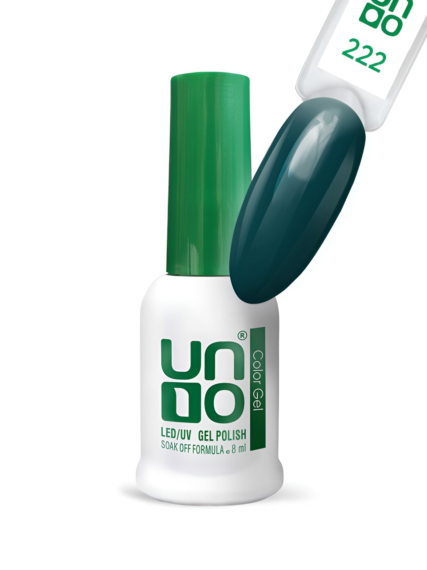 Гель-лак UNO Enigma - 222 Темно-зеленый - Dark Green, для ногтей, 8 г