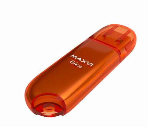 USB Flash Maxvi P1, 64 Гб, оранжевый, [FD64GBUSB20C10P1]
