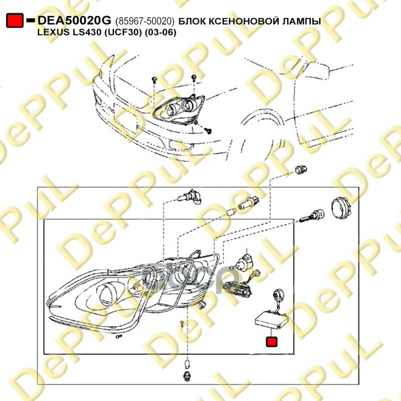 Блок ксеноновой лампы LEXUS LS430 (UCF30) (03-06) TOYOTA-LEXUS DePPuL арт. DEA50020G