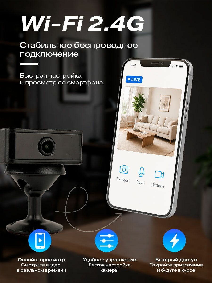 Мини камера Wi-Fi С8-2M — фото 1