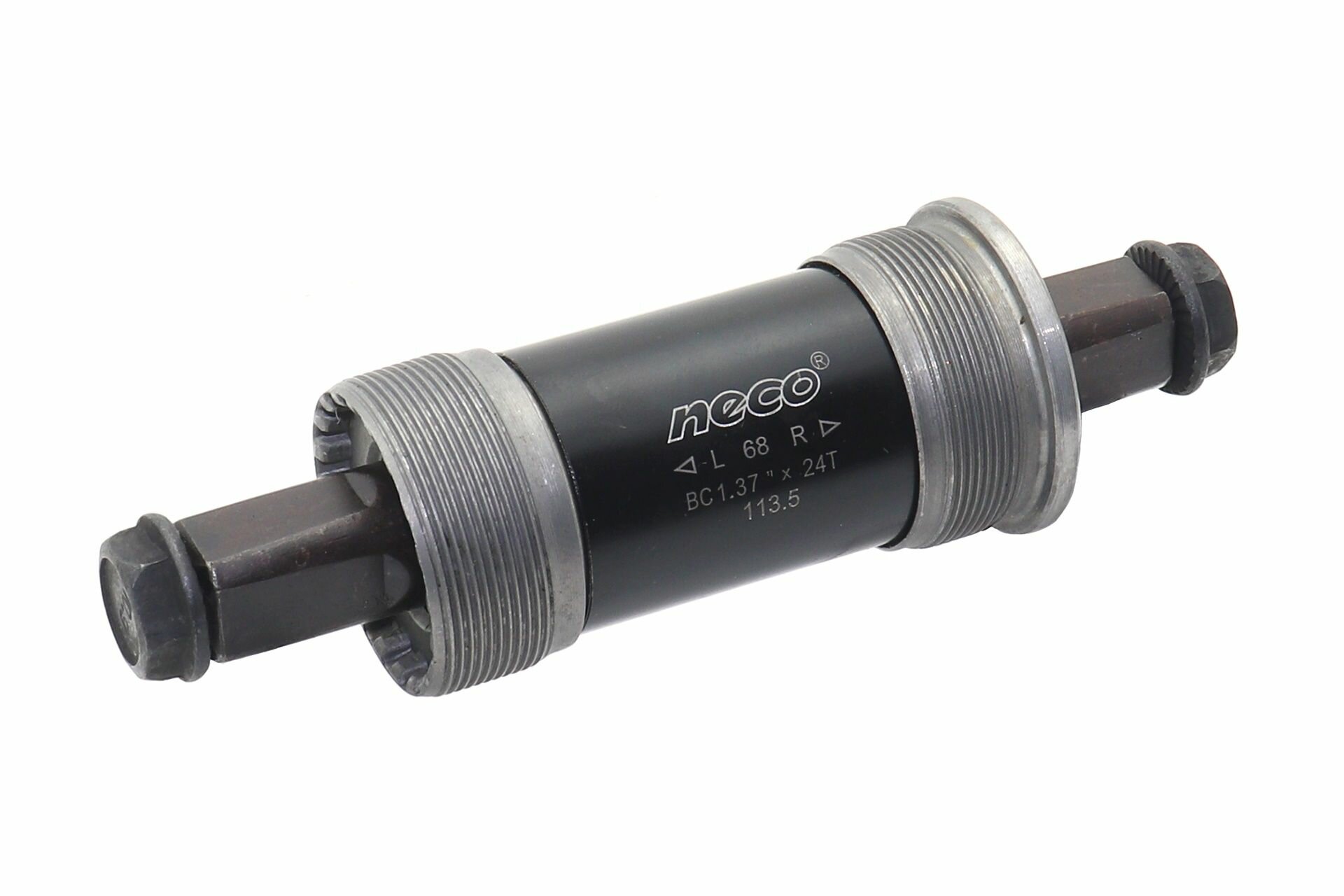 Каретка NECO B910 под квадрат, BSA 1.37x 24T, 68/113,5 мм (стальные чашки, стальной корпус)