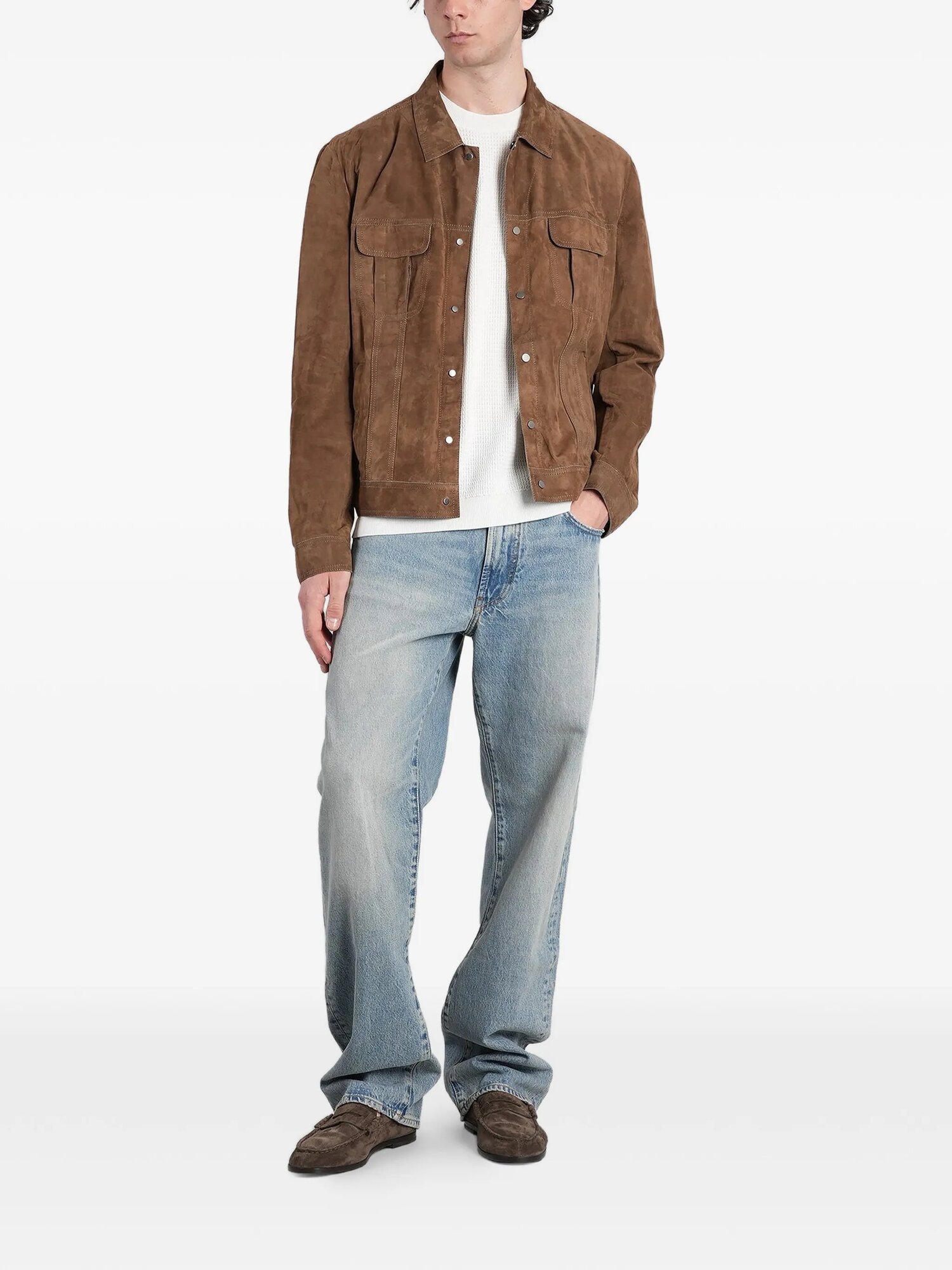Куртка Salvatore Santoro Suede panelled jacket, размер 48, brown — фото 1