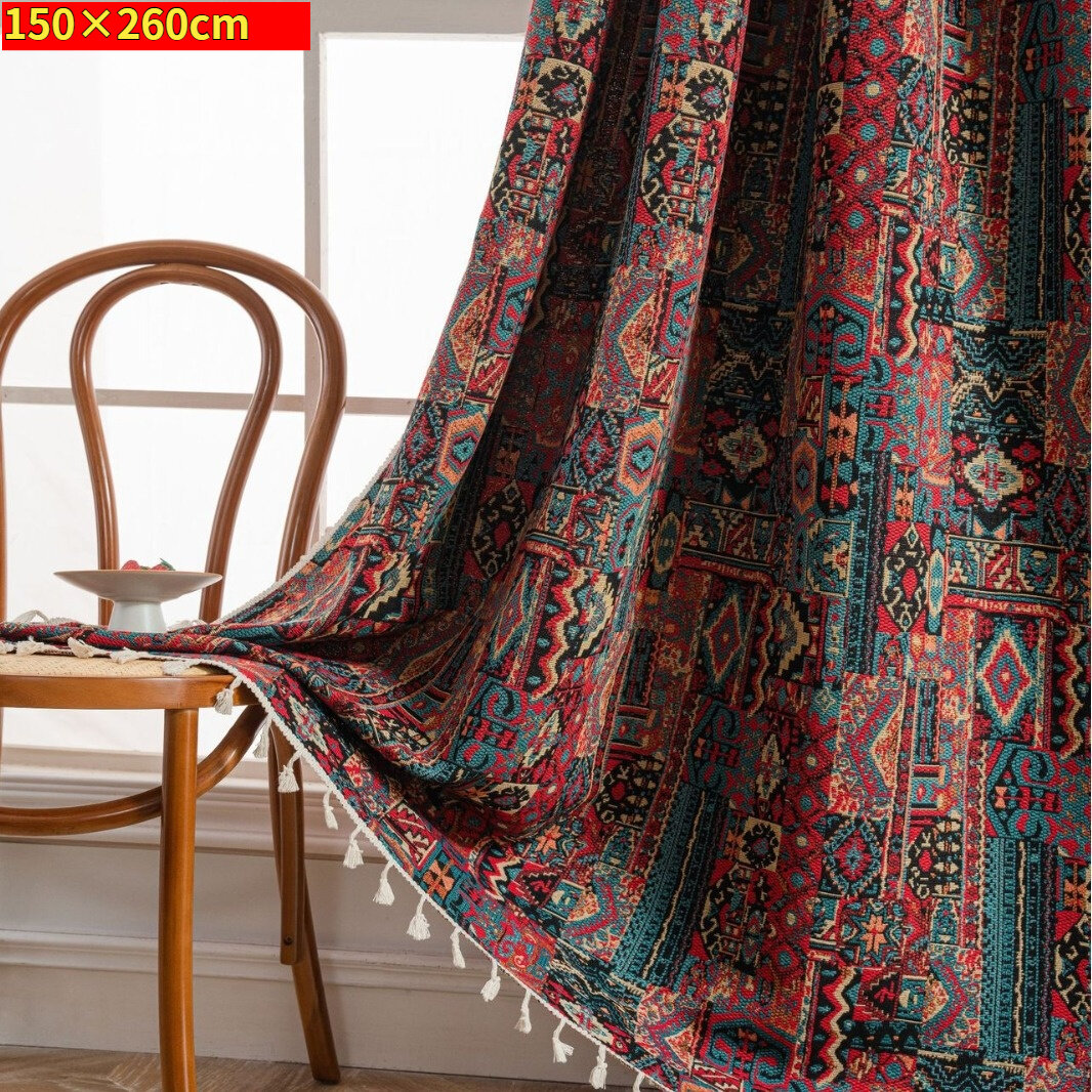 Шторы YMQY 150 см × 260 см, полиэстер-хлопок, жаккард, геометрический узор, на карнизе