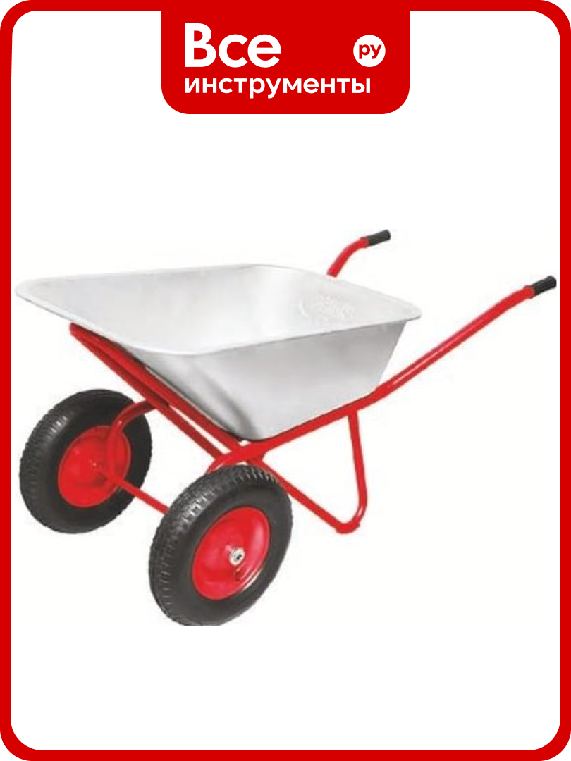 Строительная, двухколесная тачка Variant усиленная, 110 л, 2 колеса 3.25/3.00-8, грузоподъемность 180кг. 12110м