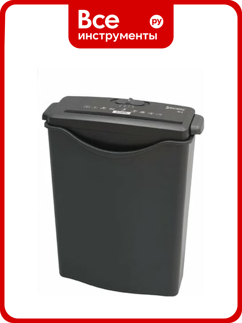 Уничтожитель BRAUBERG S6-S 1 уровень секретности, полоски 8 мм, 6 листов, 7.5 л 531087