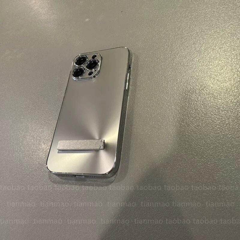 IPhone 13 Pro Серебристый чехол с CD-узором и матовым покрытием AG, с алюминиевой опорой