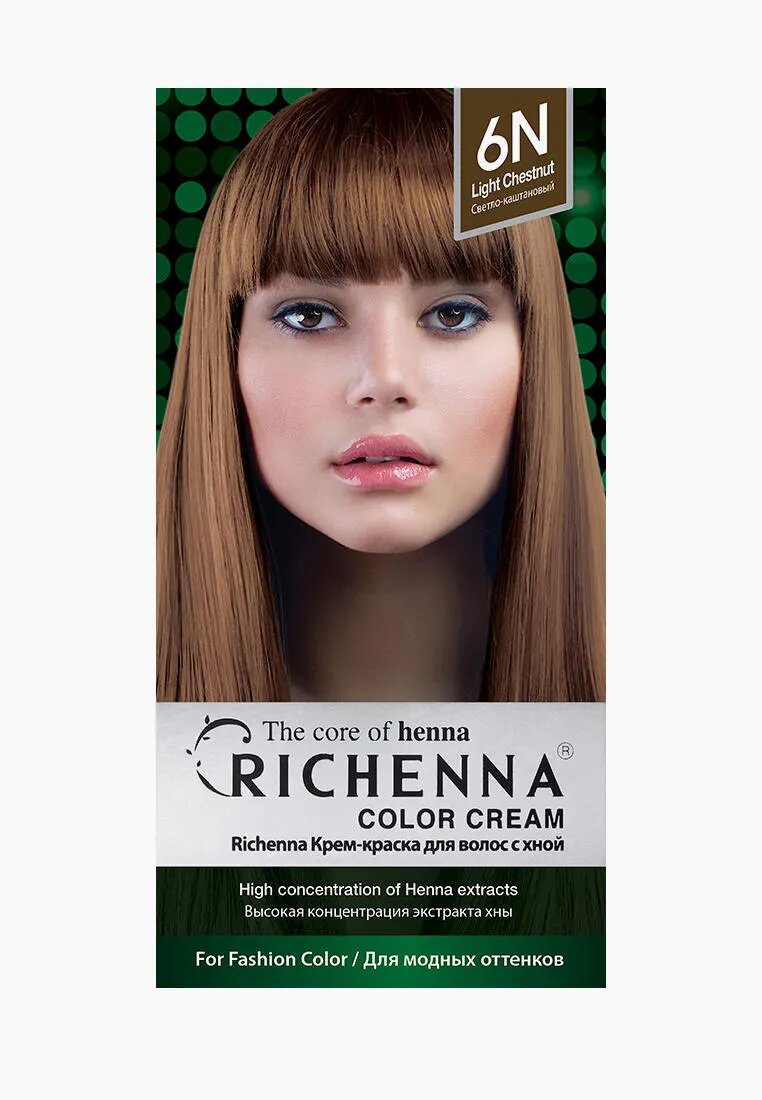 Richenna Краска для волос 120 мл 6N light chestnut