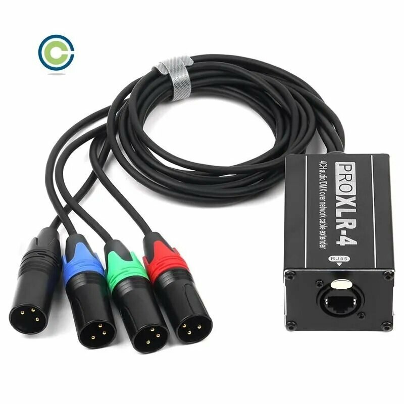(ZZUUKKG))Разветвитель RJ45 На 4 Канала XLR Аудио 3-Контактный Male