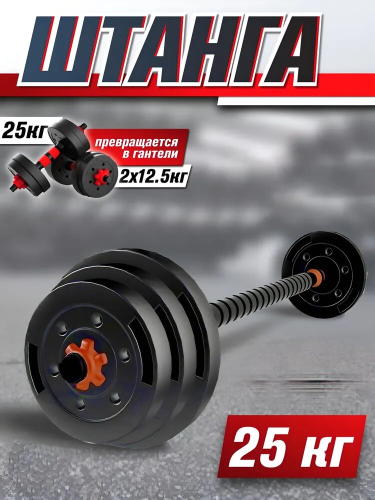Штанга спортивная 20кг, гантели 10 кг 2шт