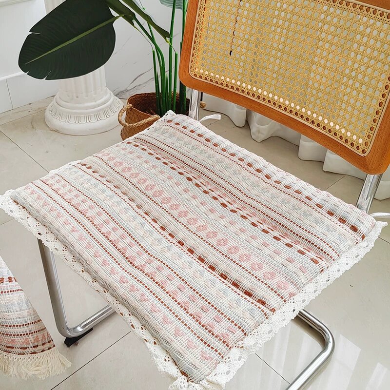 Подушка для обеденного стула Fair Isle, подушка для сиденья во французском стиле, универсальная для всех сезонов,