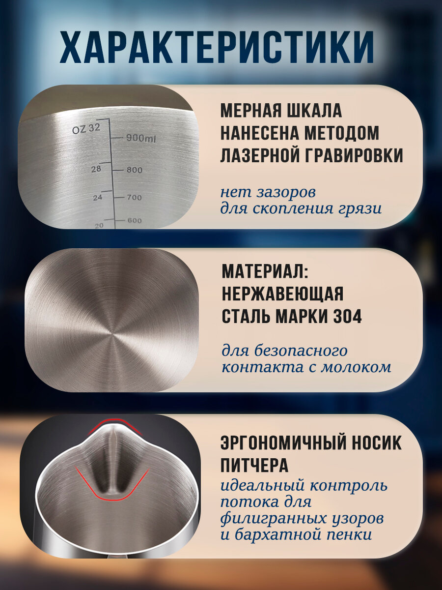 Питчер для молока 900 мл — фото 1