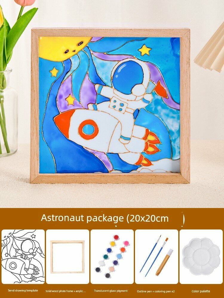 Набор для рисования 20x20 см рамки из акрила с космонавтом и космической темой, детский творческий комплект