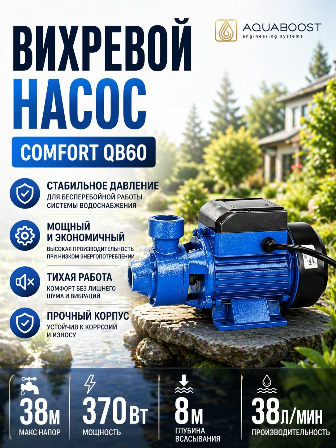 Насос для воды поверхностный COMFORT QB60