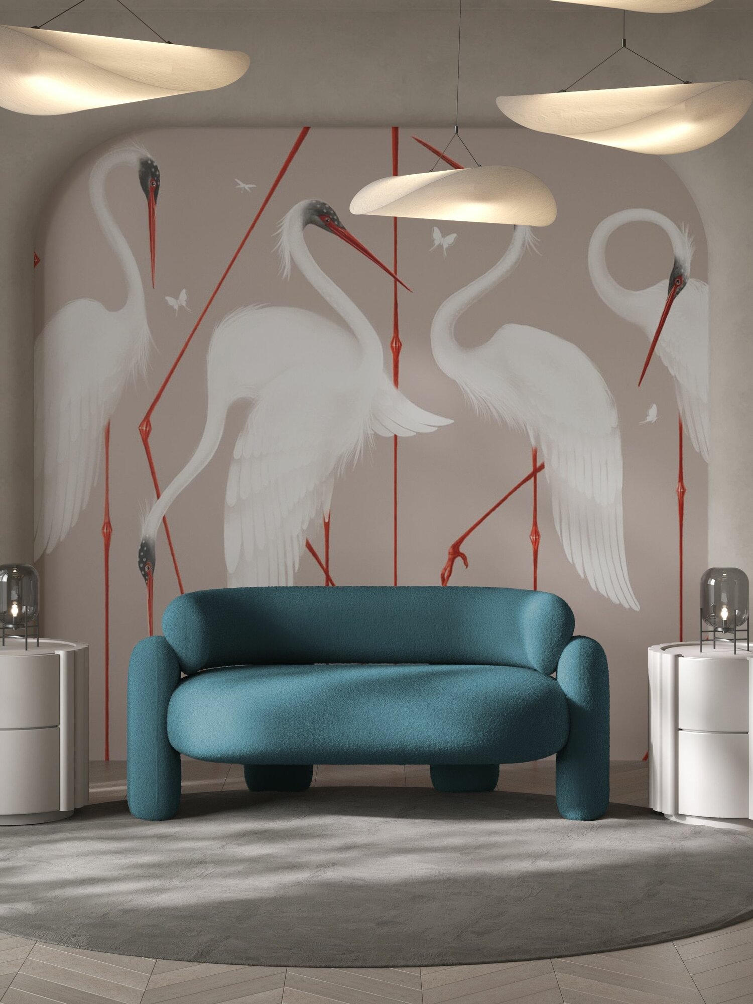 Диван дизайнерский CHICCO, букле 144 см, нераскладная конструкция