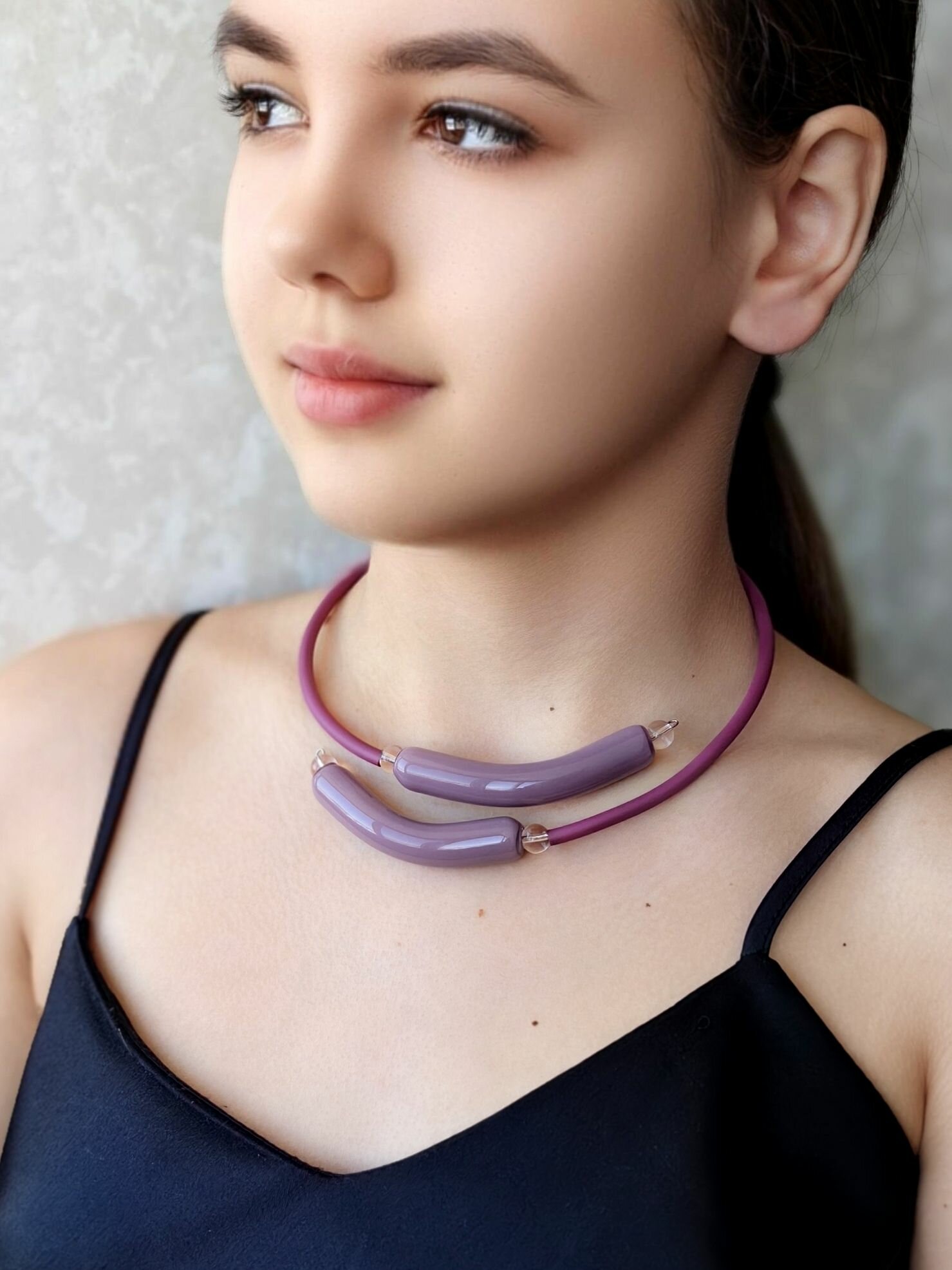 Серьги P.J. MURANO, муранское стекло, стекло, пыльная роза — фото 1