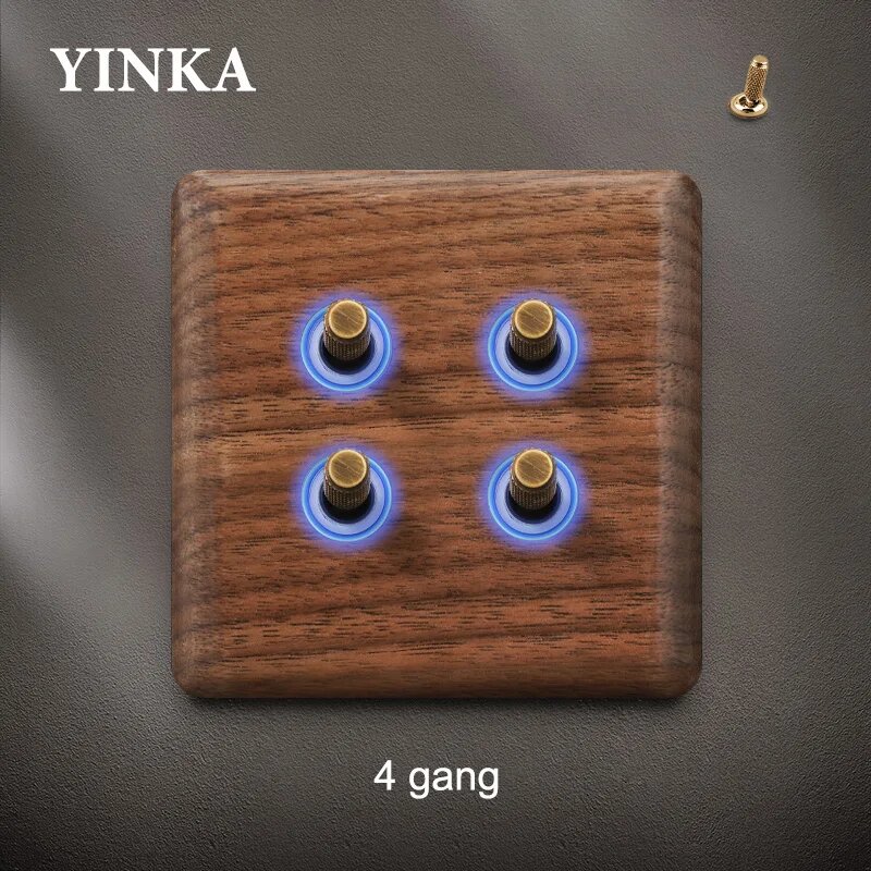 YINKA Ретро выключатель света 4 gang 2way