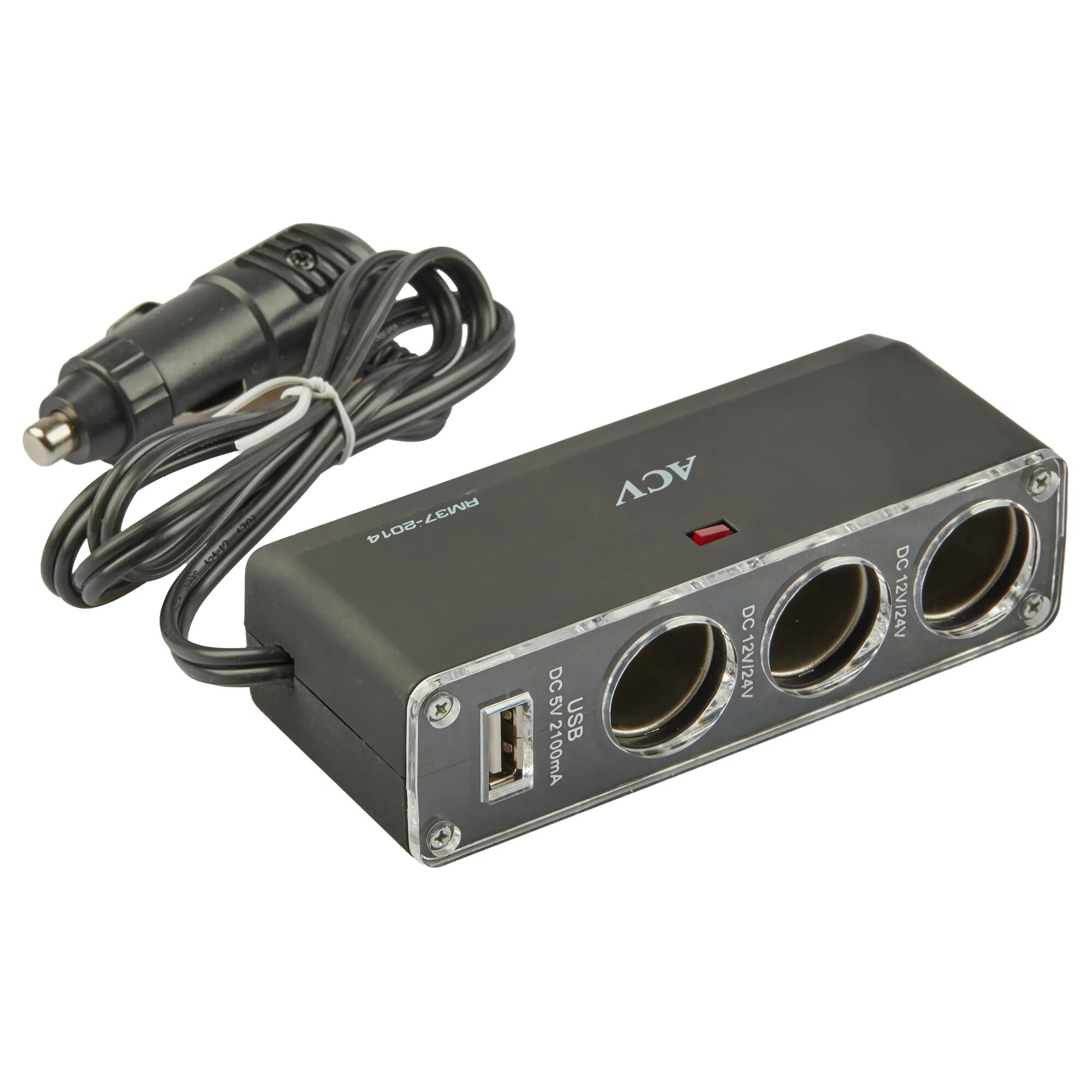 Разветвитель прикуривателя на 4 гнезда, 1 USB ACV RM37-2013