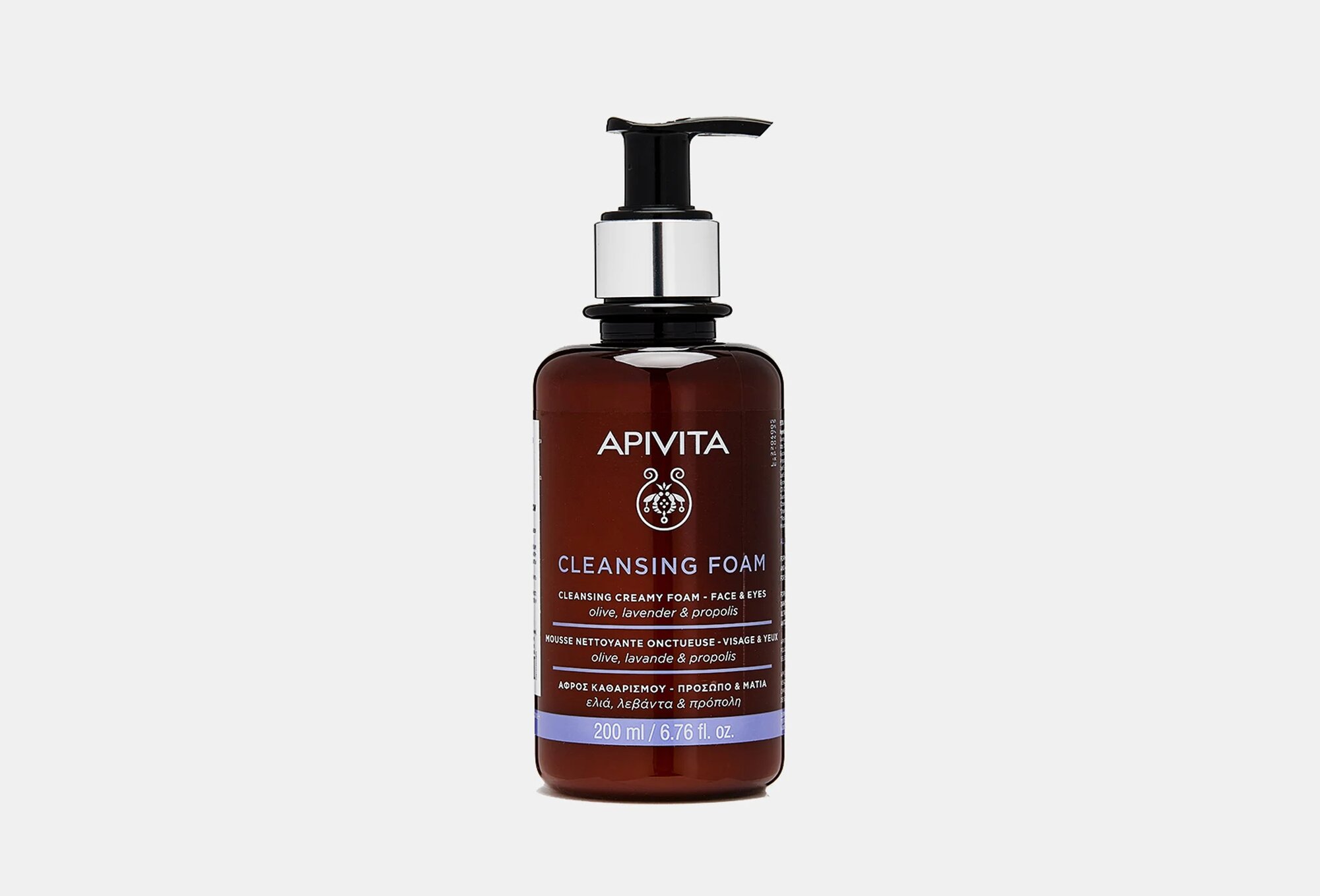 Пенка для умывания Apivita Olive, Lavender, Propolis, для всех типов кожи, 200 мл