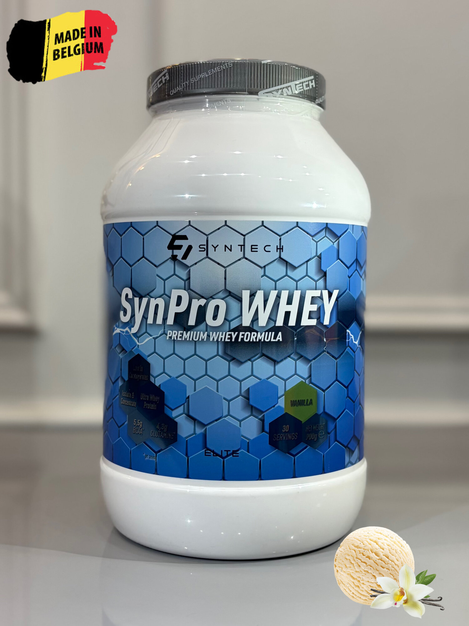 Протеин. Syntech Nutrition SynPro Whey (Изолят сывороточного белка) 900 г. Вкус: ваниль