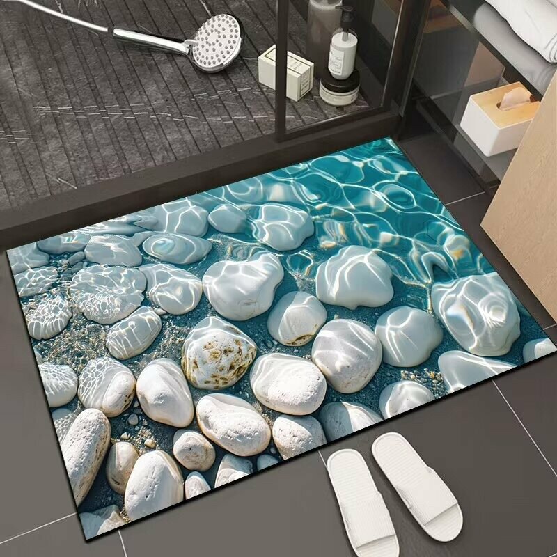 3D Океанский камень, водопоглощающий, быстро сохнущий коврик для ванной из диатомитовой земли, устойчивый к грязи и износу, домашний напольный коврик в наличии