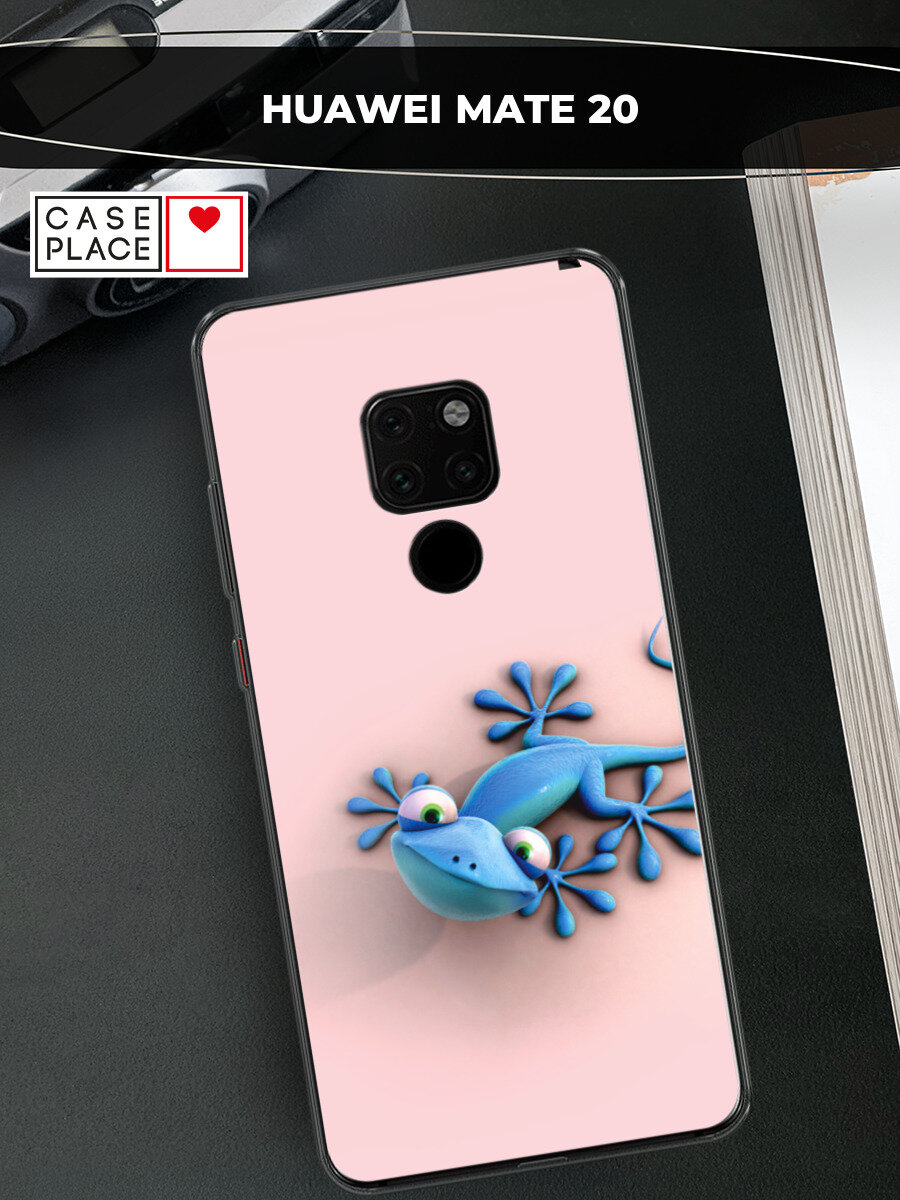 Чехол на Huawei Mate 20 / Хуавей Мате 20 с принтом Голубая ящерка