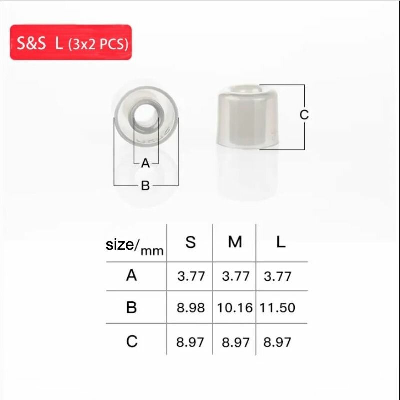 DUNU S&S(Stage&Studio) Silicone Eartips Универсальные силиконовые насадки для наушников XL/ L/M/ S с насадкой 4,0-5,5 мм