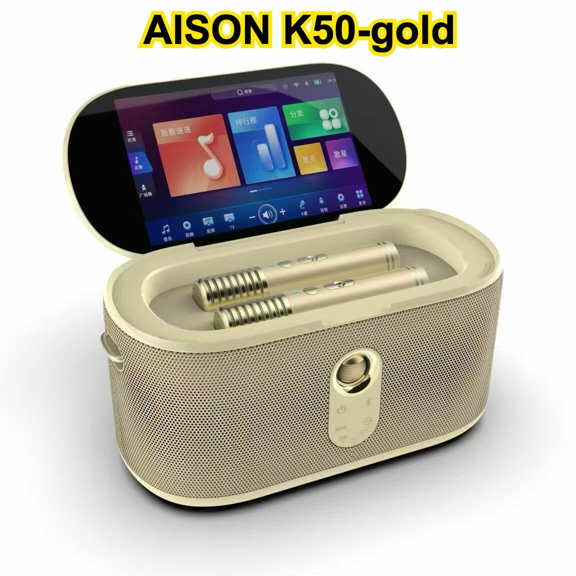 Aison K50 Портативная наружная акустическая система караоке с Bluetooth-динамиками и лирическим дисплеем