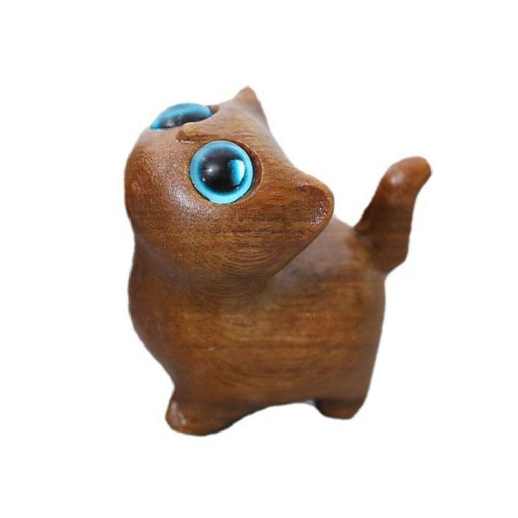 Резная деревянная фигурка кота, 2