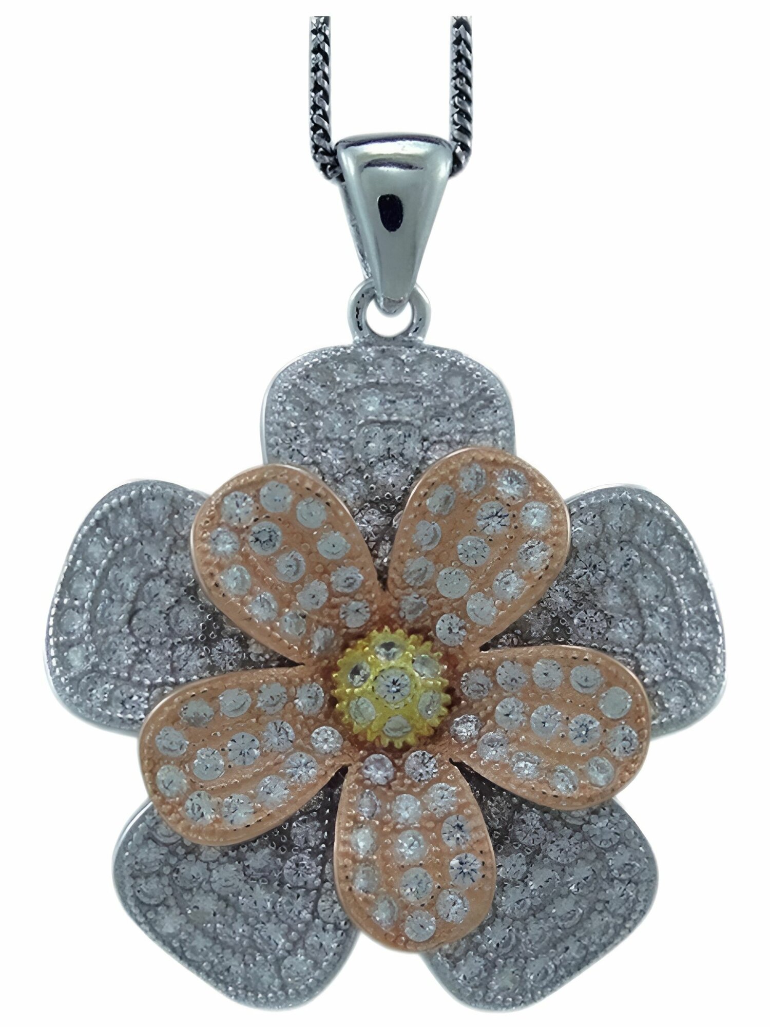 Подвеска, серебро, 925 проба, родирование, фианит