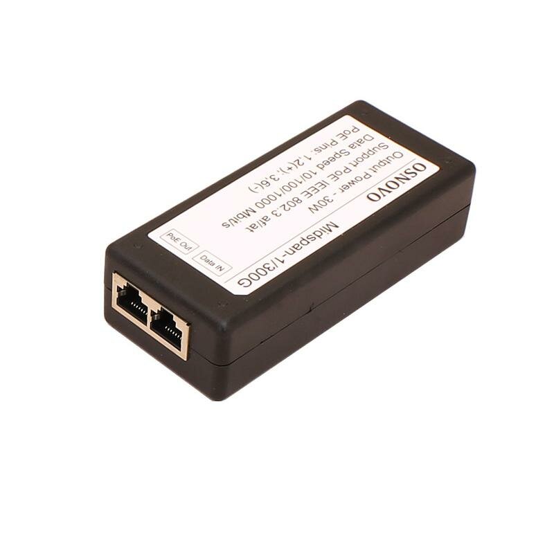Инжектор PoE Midspan-1/300G Gigabit Ethernet на 1 порт OSNOVO 13337