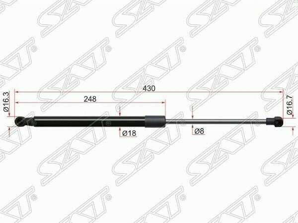 Амортизатор крышки багажника SAT ST-68960-0W620 Toyota Vitz 10-20, Yaris 10-20 справа=слева