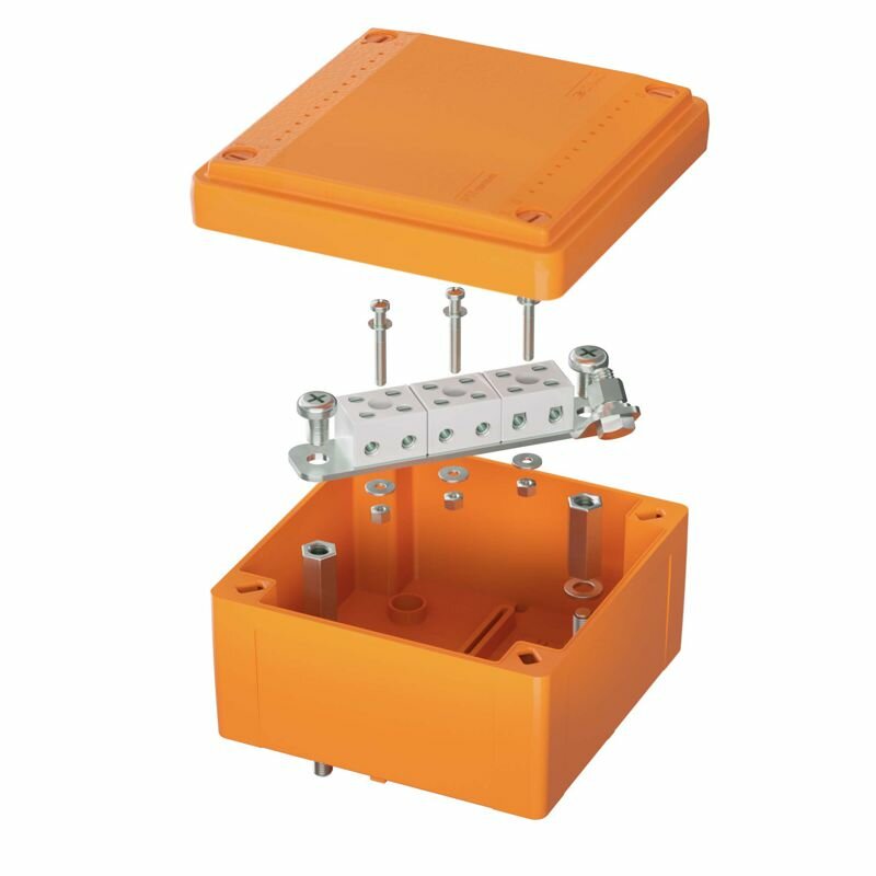 Коробка ответвительная FS 100х100х50мм IP56 6п 450В 6А 4кв. мм с гладкими стенками и клеммниками пластик. DKC FSB10604