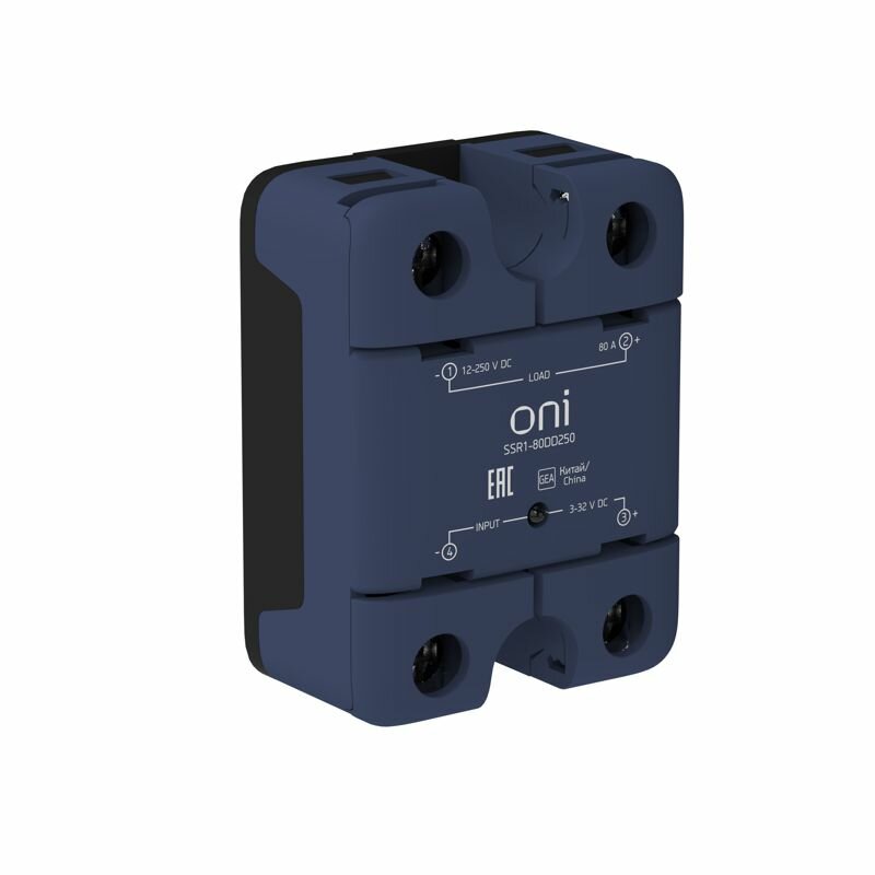 Реле твердотельное SSR1 80А 3-32В DC 12-250В DC ONI SSR1-80DD250
