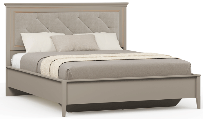 BRW Кровать Классик/Classic LOZ160x200 с подъемным механизмом с мягким элементом Глиняный серый, Глиняный серый Глиняный серый, Глиняный серый