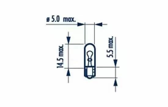 Narva 17032 Лампа накаливания Indicator lamps with wedge base W1,2W 12В 1,2Вт 170323000