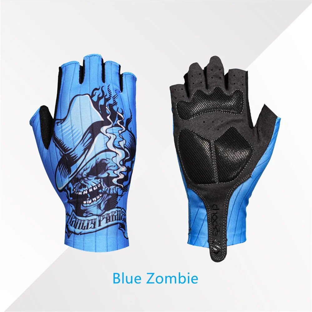 Велосипедные перчатки CHOOEE, синий, Blue Zombie, M