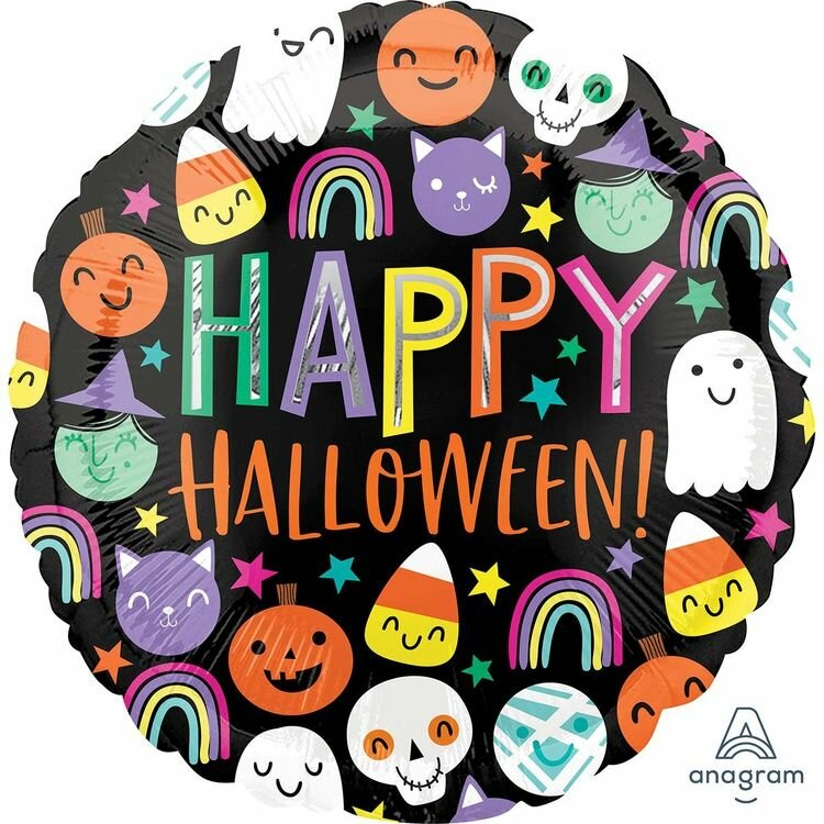 Воздушный шарик Anagram 18", Halloween, счастливые лица