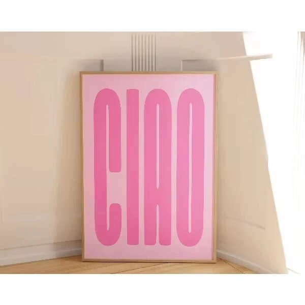Постер "Ciao" розовый 40x60 см без рамы, XL353-01