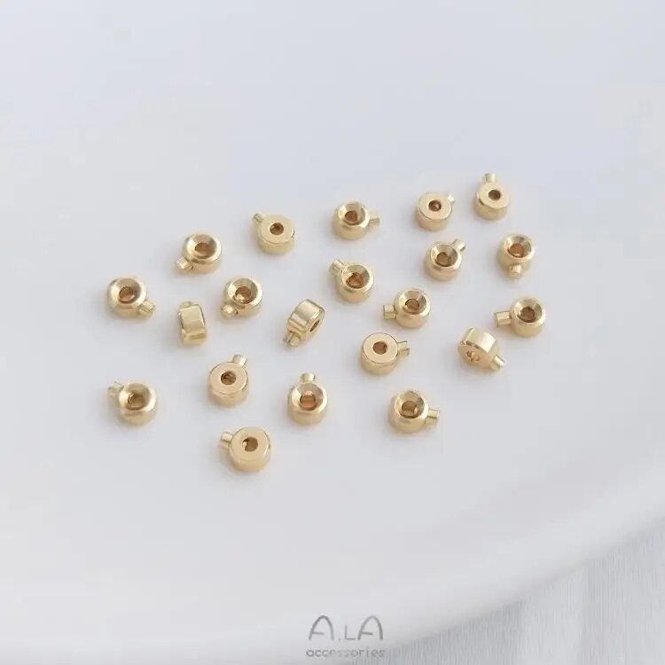 Фиксаторы для тросиков под золото 14К для рукоделия 14K gold