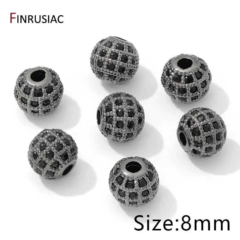 Разделители бусин FINRUSIAC черные 8 мм, 4 шт