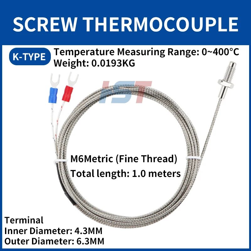 Термопара типа K, E, M6 K-M6-1 Metric Fine