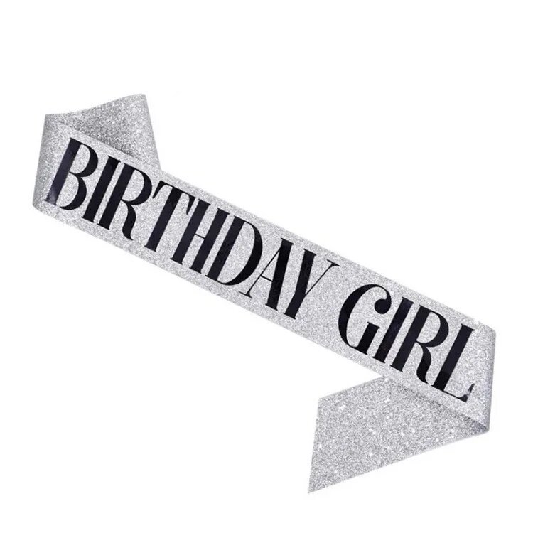 Срібляста пов'язка "Birthday Girl"