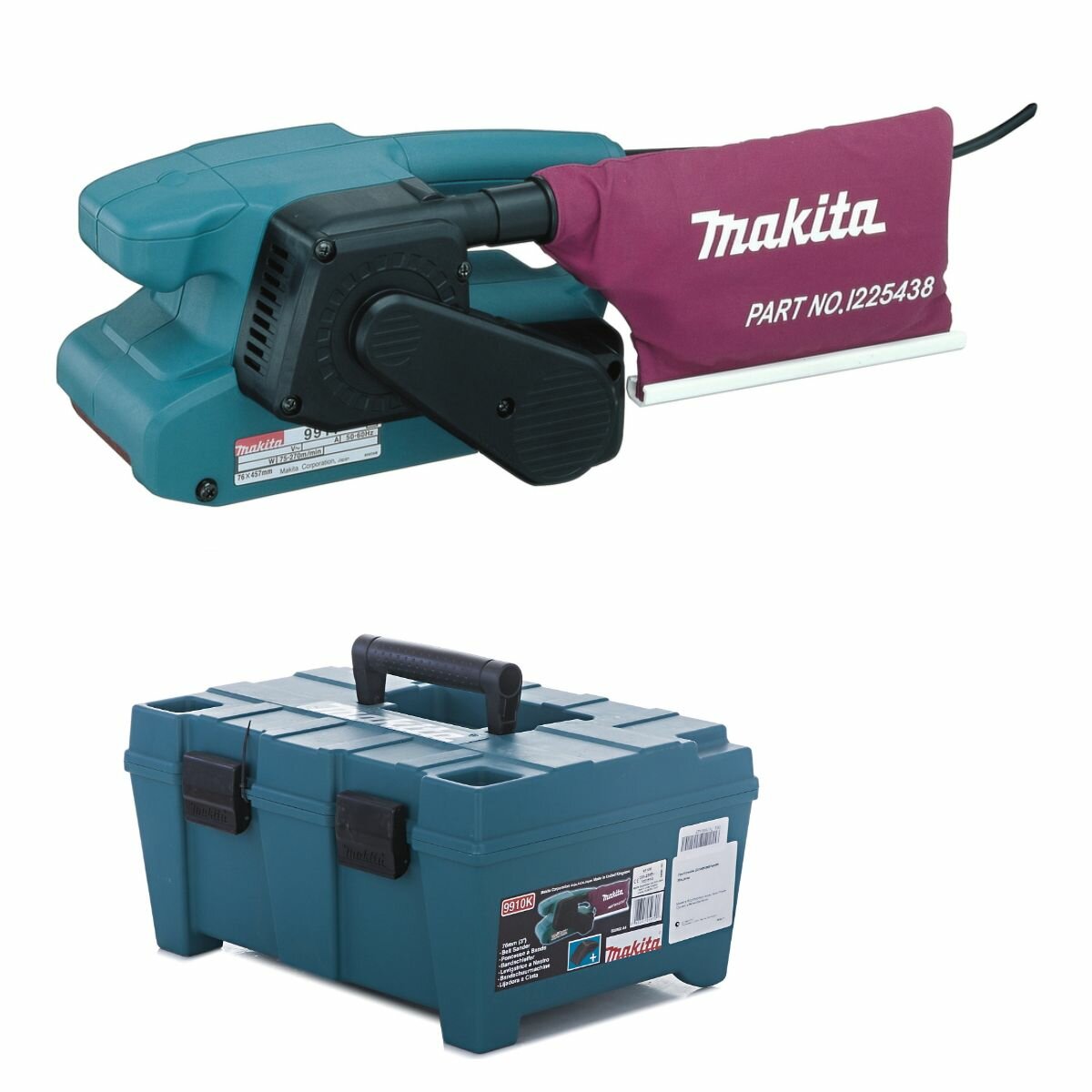 Ленточная шлифовальная машина Makita 9910K в кейсе