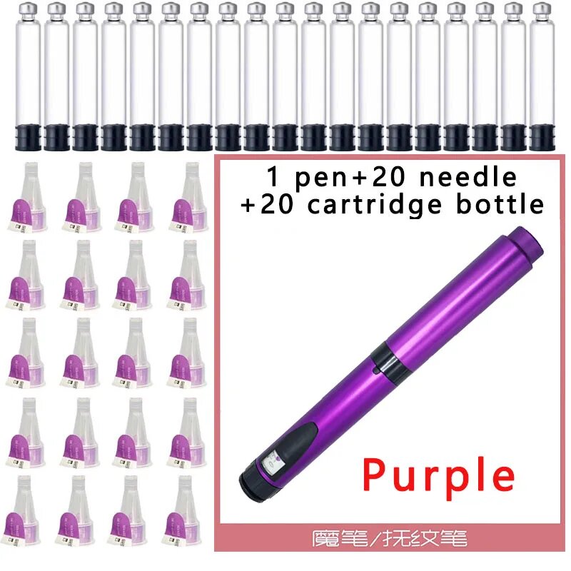 Многоразовый набор для инсулиновых шприц-ручек Magic 3 мл Фиолетовый, purple20Bottle 20 5m