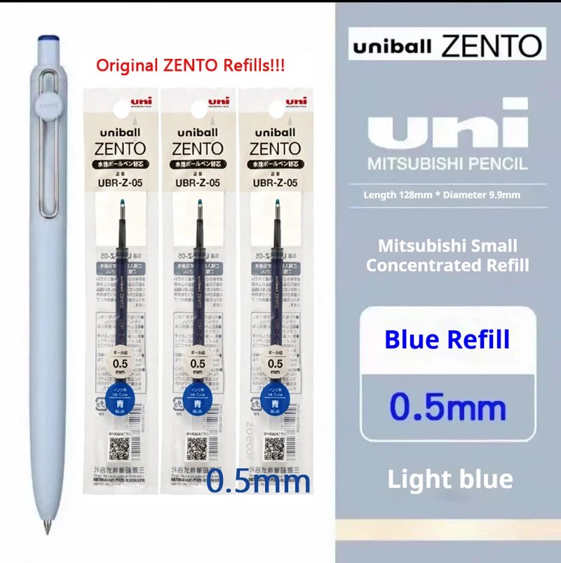 Гелевая ручка Uni-ball ZENTO UMN-ZSC05 черная 0,38/0,5 мм Синий, 0.5Blue 3BU Ink