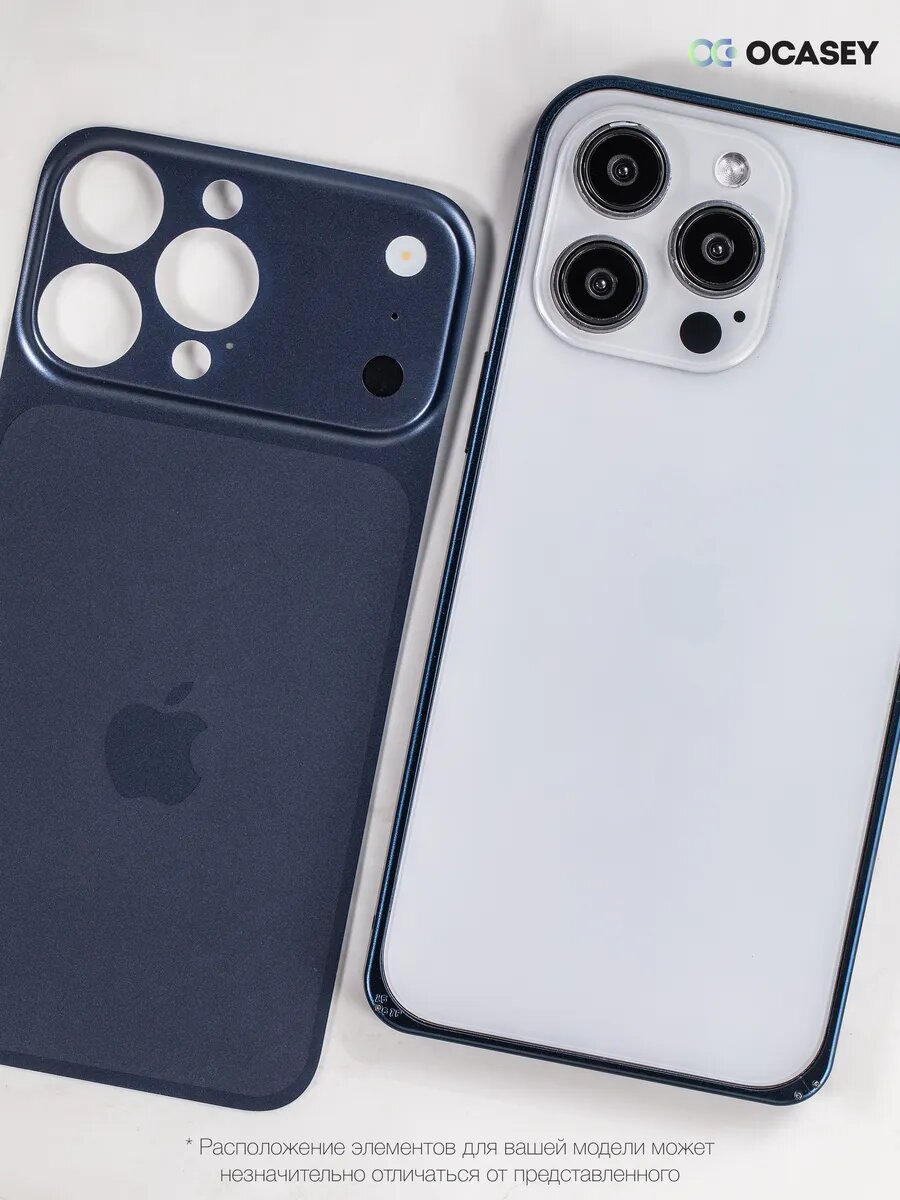Чехол О'кейси, для iPhone 14 Pro, силиконовый, синий, с принтом — фото 1
