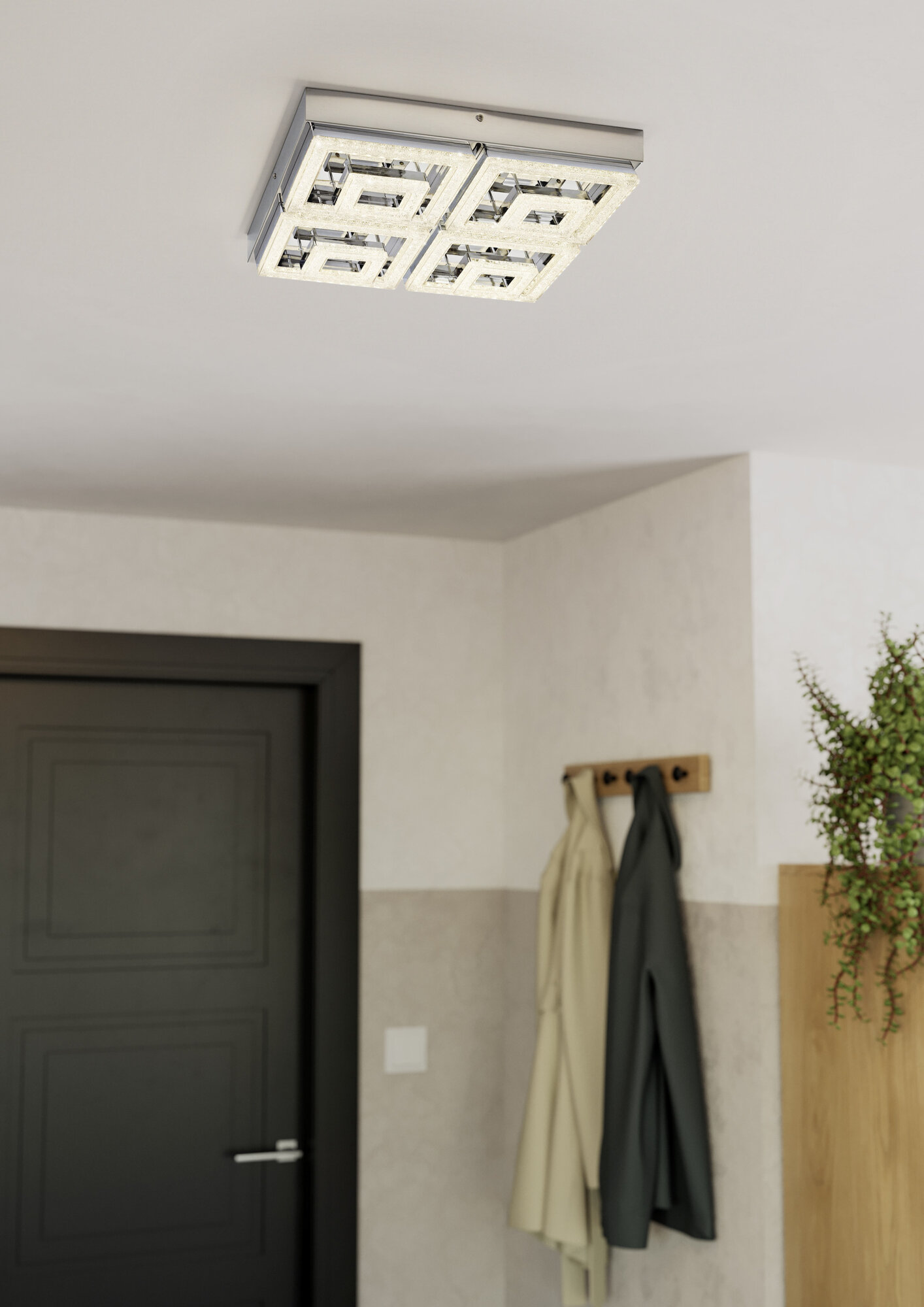 Светильник Eglo Fradelo 95661, LED, 48Вт, IP20, хром/пластик, 52x52 см